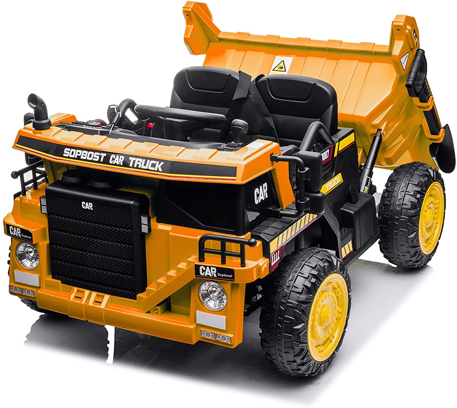 12V Construction Dump Truck 2 Seater Kids Ride On Car with Remote Cont ...